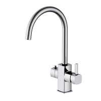 China Double Handle Kitchen Mixer Faucet Chrome For Kitchen Environments T91006A for sale