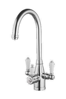 China Double Kitchen Mixer Faucet Made of Brass Long Lasting Professional Kitchens T91064 for sale