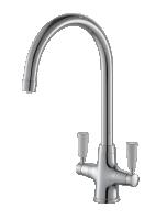 China Double Handle Kitchen Mixer Faucet Brass Material And Chrome Finish T93016 for sale