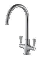 China Double Handle Kitchen Mixer Faucet Made of Brass Material T93016A for sale