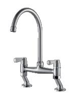 China Double Handle Kitchen Mixer Faucet Brass Design Ensuring Performance T93017 for sale