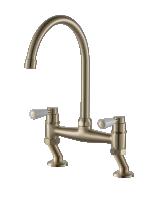 China Double Handle Kitchen Mixer Faucet Brass Design Ensuring Performance T93017 for sale
