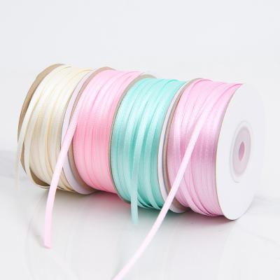 China 3mm Narrow Polyester Satin Ribbon - 100 Yard Rolls, ISO Certified, Assorted Colors for Gift Wrapping for sale