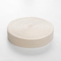 China Natural Cotton Ribbon 10mm-50mm Width | 100% Cotton Plain Design with Custom Printing Options for sale