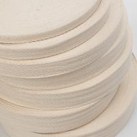 China Natural Cotton Ribbon 10mm-50mm Width | 100% Cotton Plain Design with Custom Printing Options for sale