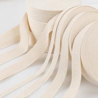 China Natural Cotton Ribbon 10mm-50mm Width | 100% Cotton Plain Design with Custom Printing Options for sale