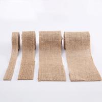 China 2-Inch Wide Jute Burlap Ribbon - 10 Yards per Roll, Natural Plain Woven Craft Trim with Cut Edges for sale
