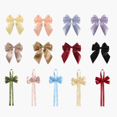 China Gold Pre-Tied Satin Ribbon Bows with Elastic Loop - 5000pcs Minimum Order, 7-10 Day Delivery for Gift Wrapping and Event Decorations for sale