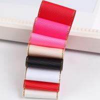 China 2.5cm Width 100 Yard Polyester Gold Edge Grosgrain Ribbon for Christmas Decorations and Bag Handles for sale