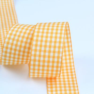 China 2.5cm x 0.5mm Polyester Plaid Ribbon - 100 Yard Rolls for Gift Wrapping and Decoration for sale