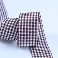 China 2.5cm x 0.5mm Polyester Plaid Ribbon - 100 Yard Rolls for Gift Wrapping and Decoration for sale