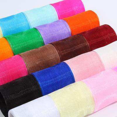 China 2.5cm Polyester Organza Ribbon 100 Yards Roll for DIY Bows and Wedding Decorations for sale