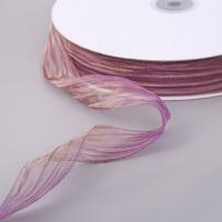 China 25mm Korea Polyester Organza Wired Ribbon - 100 Yard Rolls, 0.5mm Thickness for Gift Wrapping for sale