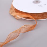 China 25mm Korea Polyester Organza Wired Ribbon - 100 Yard Rolls, 0.5mm Thickness for Gift Wrapping for sale
