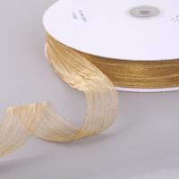China 25mm Korea Polyester Organza Wired Ribbon - 100 Yard Rolls, 0.5mm Thickness for Gift Wrapping for sale
