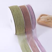 China 25mm Korea Polyester Organza Wired Ribbon - 100 Yard Rolls, 0.5mm Thickness for Gift Wrapping for sale