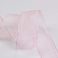 China 25mm|38mm Stitched Edge Polyester Organza Ribbon for Flower Gift Packing for sale