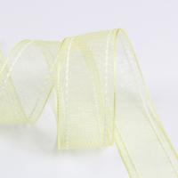 China 25mm|38mm Stitched Edge Polyester Organza Ribbon for Flower Gift Packing for sale