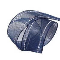 China 25mm|38mm Stitched Edge Polyester Organza Ribbon for Flower Gift Packing for sale