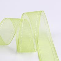 China 25mm|38mm Stitched Edge Polyester Organza Ribbon for Flower Gift Packing for sale