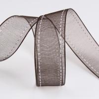 China 25mm|38mm Stitched Edge Polyester Organza Ribbon for Flower Gift Packing for sale