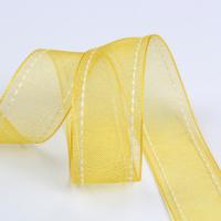China 25mm|38mm Stitched Edge Polyester Organza Ribbon for Flower Gift Packing for sale