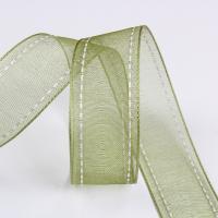 China 25mm|38mm Stitched Edge Polyester Organza Ribbon for Flower Gift Packing for sale