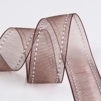 China 25mm|38mm Stitched Edge Polyester Organza Ribbon for Flower Gift Packing for sale