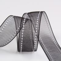 China 25mm|38mm Stitched Edge Polyester Organza Ribbon for Flower Gift Packing for sale