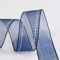 China 25mm|38mm Stitched Edge Polyester Organza Ribbon for Flower Gift Packing for sale
