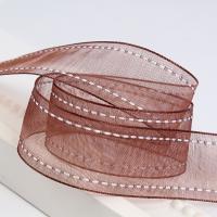 China 25mm|38mm Stitched Edge Polyester Organza Ribbon for Flower Gift Packing for sale