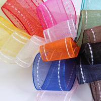 China 25mm|38mm Stitched Edge Polyester Organza Ribbon for Flower Gift Packing for sale