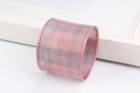 China 6mm-38mm Plaid Polyester Organza Ribbon for Flower Chocolate Gift Packing for sale