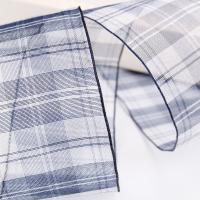 China 6mm-38mm Plaid Polyester Organza Ribbon for Flower Chocolate Gift Packing for sale