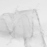 China 25mm-50mm Tassel Edge Polyester Organza Ribbon for Flower Chocolate Gift Packing and Garment Decoration for sale