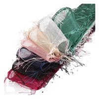 China 25mm-50mm Tassel Edge Polyester Organza Ribbon for Flower Chocolate Gift Packing and Garment Decoration for sale