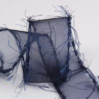 China 25mm-50mm Tassel Edge Polyester Organza Ribbon for Flower Chocolate Gift Packing and Garment Decoration for sale