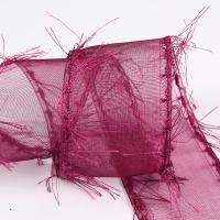 China 25mm-50mm Tassel Edge Polyester Organza Ribbon for Flower Chocolate Gift Packing and Garment Decoration for sale