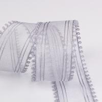 China 16mm-38mm Rolls Of Organza Ribbon Double Circle Edge Red Sheer Ribbon for sale
