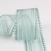 China 16mm-38mm Rolls Of Organza Ribbon Double Circle Edge Red Sheer Ribbon for sale