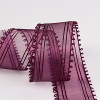 China 16mm-38mm Rolls Of Organza Ribbon Double Circle Edge Red Sheer Ribbon for sale
