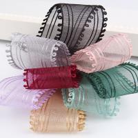 China 16mm-38mm Rolls Of Organza Ribbon Double Circle Edge Red Sheer Ribbon for sale