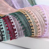 China 16mm-38mm Rolls Of Organza Ribbon Double Circle Edge Red Sheer Ribbon for sale