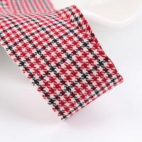 China Polyester Red Houndstooth Ribbon 10mm-40mm Satin Poly Ribbon for sale