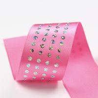 China Single Face Diamond Poly Satin Ribbon 5mm-50mm Polyester Satin Ribbon for sale