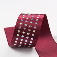 China Single Face Diamond Poly Satin Ribbon 5mm-50mm Polyester Satin Ribbon for sale