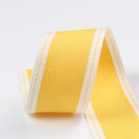 China Stitched Edge Polyester Ribbon 6mm-40mm Poly Ribbon Rolls Green Red for sale