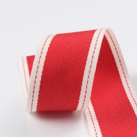 China Stitched Edge Polyester Ribbon 6mm-40mm Poly Ribbon Rolls Green Red for sale