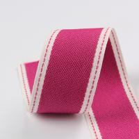 China Stitched Edge Polyester Ribbon 6mm-40mm Poly Ribbon Rolls Green Red for sale