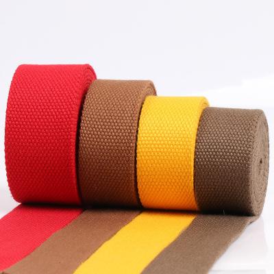 China 25mm Red Brown Polyester Cotton Ribbon Tape for Bag and Suitcase Handles - ISO Certified Custom Widths 10-50mm for sale